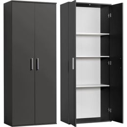 Procontour Mehrzweckschrank &raquo;Schrank Clara&laquo; H&ouml;he 167cm mit variabel verstellbaren Einlegeb&ouml;den grau B/H/T: 64cm x 167cm x 34cm, T&uuml;ren: 2 Stk.