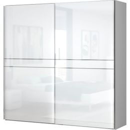 OTTO home Schwebet&uuml;renschrank &raquo;Piano, FSC-zertifiziert, mit Einlegeb&ouml;den und Kleiderstangen&laquo; in 3 Breiten, 224cm hoch, mit verchromten Aufleistungen, 