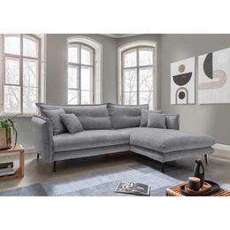 Home Affaire Ecksofa &raquo;Lazio modern und bequem, schmale Armlehnen, tolle Detailverarbeitung&laquo; zwei verschiedene Fu&szlig;farben w&auml;hlbar grau 100% Polyester B/