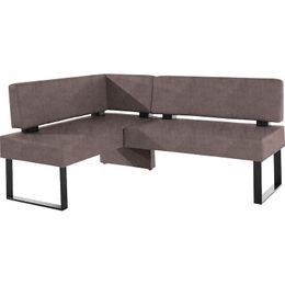 OTTO home Eckbank &raquo;Oliver mit Metallgestell, K&uuml;chenbank&laquo; verschiedene Bez&uuml;ge Cord Esszimmerbank OTTOs Choice braun Holzwerkstoff, Massivholz, 