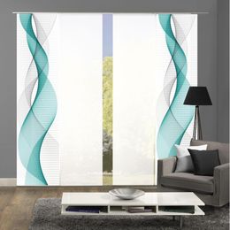 Home Wohnideen Schiebegardine &raquo;OPALIA 4ER SET&laquo; Paneelwagen 4 Stk. tlg. HxB: 245x60 blau Microfaser, Polyester 245cm, Paneelwagen, 60cm