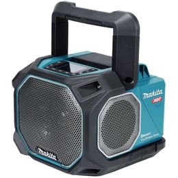 Makita Bluetooth-Lautsprecher &raquo;&raquo;MR014GZ&laquo;&laquo; ( ) ohne Akku, ohne Ladeger&auml;t blau Handgriff kann als Smartphone-Halter genutzt werden. Bis zu 10 Lautsprecher 