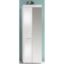 Home Affaire Garderobenschrank &raquo;Avena&laquo; Flurschrank mit Spiegelt&uuml;r - (B/T/H) 80/12/72 cm wei&szlig; FSC -zertifizierter Holzwerkstoff wei&szlig;matt, B/H/T: 62cm x