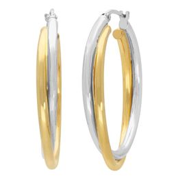 Firetti Damen Paar Creolen &raquo;Schmuck Geschenk Silber 925 Ohrschmuck Ohrringe bicolor&laquo; 30mm, Silber 925 (Sterlingsilber)