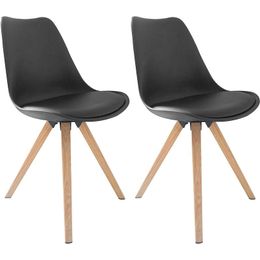 ByLiving Esszimmerstuhl &raquo;Kira&laquo; () 2 Stk.Sitzschale mit Sitzkissen, in verschiedenen Farben schwarz B/H/T: 48cm x 86cm x 56cm, 2 Stk., Kunstleder