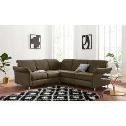 Sit & More sit&more Ecksofa &raquo;Darwin L-Form&laquo; inklusive Federkern, wahlweise mit Kopfteilverstellung, Schlaffunktion gr&uuml;n B/H/T: 249cm x 83cm x 229cm, Flachgewebe,