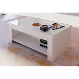 FORTE Couchtisch Breite 110 cm wei&szlig; B/H/T: 110cm x 44,4cm x 65cm