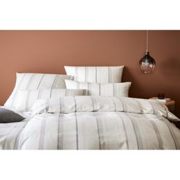 Elegante Bettw&auml;sche &raquo;Edinburgh&laquo; 2 Stk. angenehmes Hautgef&uuml;hl wei&szlig; Flanell, Obermaterial: 100% Baumwolle B/L: 135cm x 200cm, 1 Stk., 1 Stk., Flanell, B/L: 80cm 