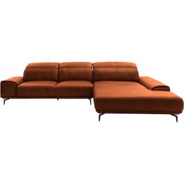 Musterring Wohnlandschaft &raquo;MR 2490 Ecksofa mit erstklassigem Sitzkomfort, Long-Life-Leder&laquo; Fu&szlig; Schwarz, Sitzh&ouml;he 46cm, wahlweise mit Funktionen, Ma&szlig;e 342x207 cm 
