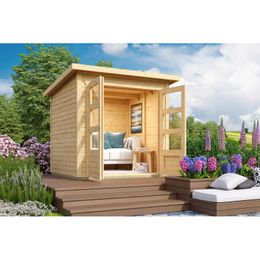Konifera Gartenhaus &raquo;Floreana 2&laquo; braun Massivholz Fu&szlig;boden im Gartenhaus, Dachfolie