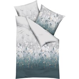 Kaeppel Bettw&auml;sche &raquo;Herbal&laquo; 2 Stk. grau Mako-Satin, Obermaterial: 100% Baumwolle B/L: 135cm x 200cm, 1 Stk., 1 Stk., Mako-Satin, B/L: 80cm x 80cm, 2 Stk.