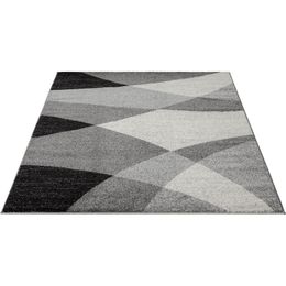 MERINOS Teppich &raquo;Thales 6100&laquo; rechteckig 10 mm H&ouml;he Kurzflorteppich mit Konturenschnitt, Wohnzimmer grau Polyester B : 80cm 1 Stk., 10mm, L: 150cm