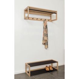 WOODMAN Schuhregal &raquo;Slussen&laquo; im skandinavischen Design, FSC -zertifiziert schwarz Einheitsgr&ouml;&szlig;e