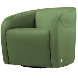 Egoitaliano Sessel &raquo;Charlottaas Clubsessel, Designsessel, modern und zeitlos, bequem&laquo; drehbar, kompakte Stellma&szlig;e, Solit&auml;rsessel gr&uuml;n Leder &raquo;CAREZZA&laquo; (Rindsleder)