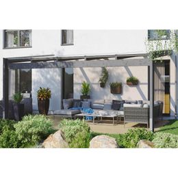 Skan Holz Terrassendach &raquo;Novara&laquo; BxT: 557x309 cm grau Fichtenholz, Leimholz, Polycarbonat (PC) B/H/T: 557cm x 280cm x 309cm, farbig lasiert