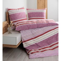 Janine Bettw&auml;sche &raquo;Feinbiber65169 05&laquo; mit Reissverschluss rosa Feinbiber, Obermaterial: 100% Baumwolle B/L: 240cm x 220cm, 1 Stk., 2 Stk., Feinbiber, B/L: 