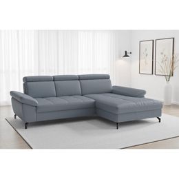 Sit & More sit&more Ecksofa &raquo;Vanity L-Form, B: 264 cm, Leder&laquo; Inkl.Sitz-,Kopf-und Armteilverstellung grau B/H/T: 264cm x 84cm x 181cm, NaturLEDER , Recamiere 