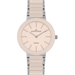 Jacques Lemans Damen Keramikuhr &raquo;Monaco&laquo; Quarzuhr, Armbanduhr, Damenuhr, analog rosa Einheitsgr&ouml;&szlig;e