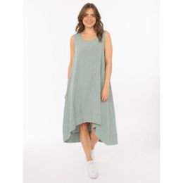 Zwillingsherz Damen Sweatkleid &raquo;"Uni & Summer"&laquo; breite Tr&auml;ger, hinten leicht l&auml;nger, figurumspielend, aus Viskose gr&uuml;n N-Gr