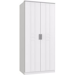 wimex Kleiderschrank &raquo;Borkum&laquo; wahlweise 91cm oder 135cm breit wei&szlig; Holzwerkstoff Wei&szlig;, B/H/T: 91cm x 199cm x 58cm, T&uuml;ren: 2 Stk.