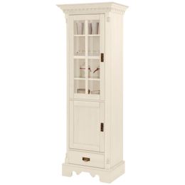 OTTO home Vitrine &raquo;Milan&laquo; H&ouml;he 199 cm, Massivholz, FSC -zertifiziert beige Massivholz natur, B/H/T: 72cm x 199cm x 47cm, Schubladen: 1 Stk. T&uuml;ren: 2 