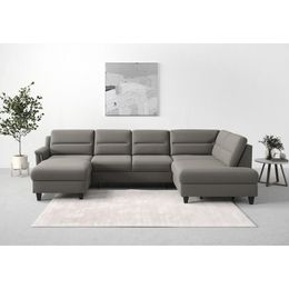 Sit & More sit&more Wohnlandschaft &raquo;Far&ouml; U-Form&laquo; inklusive Federkern, wahlweise mit Schlaffunktion und Bettkasten braun B/H/T: 325cm x 90cm x 187cm, Luxus-