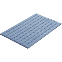 Kleine Wolke Badematte &raquo;Cord, Badvorleger, Badezimmer Teppich&laquo; H&ouml;he 25 mm rutschhemmend beschichtet fu&szlig;bodenheizungsgeeignet Badteppich, Streifen Design, Hoch-Tief