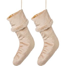 Creativ home Nikolausstiefel &raquo;Weihnachtsdeko&laquo; Weihnachtsstrumpf aus Samtstoff, H&ouml;he ca. 45 cm braun Stoff B/H/T: 25cm x 45cm