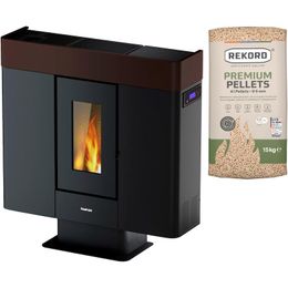 FreePoint Pelletofen &raquo;Moon airtight&laquo; kanalisierbare Warmluft, WIFI inklusive, raumluftunabh&auml;ngig braun Mit automatischer, stufenloser Regelung und WiFi 