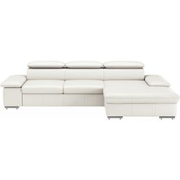 Sit & More sit&more Ecksofa &raquo;Valantine L-Form, B: 286 cm&laquo; mit Arm- & Kopfteilverstellung, optional mit Schlaffunktion wei&szlig; NaturLEDER ;Spannstoff B/H/T: 286cm x 