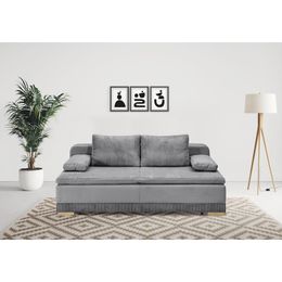 Home Affaire Schlafsofa &raquo;Ben, B: 200 cm, Liegefl. 158x198 cm&laquo; Schlaffunktion & Bettkasten, Dauerschlafsofa mit Boxspring grau 100%Polyester B/H/T: 