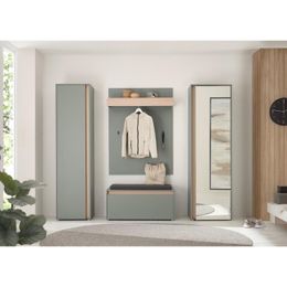 Home Affaire Garderoben-Set &raquo;GIRON/CiTY, moderne Garderobe, Komplettset mit viel Stauraum&laquo; Komplett-Set, 4 Stk. tlg. gr&uuml;n Holzwerkstoff B/H/T: 210cmcm