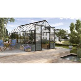 Vitavia Gew&auml;chshaus &raquo;Cassandra 11500&laquo; Alu-Pofile, Trockenmauersteinen, 3 mm Sicherheitsglas schwarz B/H/T: 257cm x 248,9cm x 447,5cm