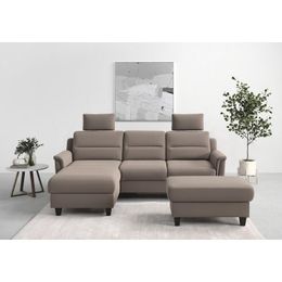 Sit & More sit&more Ecksofa &raquo;Far&ouml; L-Form&laquo; inklusive Federkern, wahlweise mit Schlaffunktion und Bettkasten grau B/H/T: 234cm x 90cm x 168cm, Luxus-Microfaser 