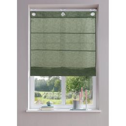 OTTO home Raffrollo &raquo;Fiete&laquo; mit Hakenaufh&auml;ngung Leinen Optik, halbtransparent, monochrom, basic gr&uuml;n Obermaterial: 100% Polyester 150cm, 