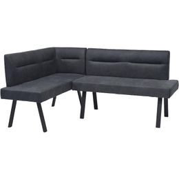 ByLiving Eckbank &raquo;MONTREAL&laquo; Microfaser, bis 330 kg, Taschenfederkern, Ziernaht im R&uuml;cken Stahl, Stoff B/H/T: 181cm x 87cm x 56cm, Microfaser, langer 