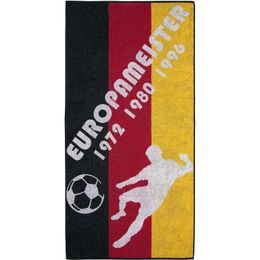 Dyckhoff Badetuch &raquo;Europameister&laquo; bunt Zwirnfrottee, Obermaterial: 100% Baumwolle B/L: 70cmx140cm, 1 Stk., Fu&szlig;ball, Zwirnfrottee