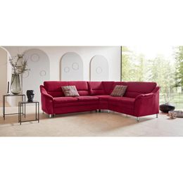 OTTO home Ecksofa &raquo;Cardoso L-Form&laquo; mit Trapezecke f&uuml;r mehr Sitzkomfort, wahlweise auch mit Schlaffunktion rot Luxus-Microfaser ALTARA NUBUCK (100% 