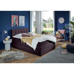 Home Affaire Boxspringbett &raquo;Fornoli&laquo; inkl. Topper und Bettkasten, H3 in zwei Matratzenarten braun Flachgewebe, Liegefl&auml;che B/L: 140cm x 200cm, Gewicht
