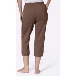 Damen 7/8-Hose, braun, Gr. 56, gemustert, mehrfarbig, unifarben, 100% Baumwolle, Hosen