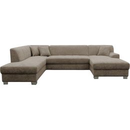 OTTO home Wohnlandschaft &raquo;Lolland 296 x 195 cm, modern, mit Steppungen, gem&uuml;tlich&laquo; U-Form, aus Pet Friendly Bezug braun 100% Polyester B/H/T: 296cm x 