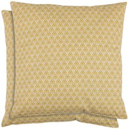 GO-DE Dekokissen &raquo;Dana&laquo; 2er Set, 38x10x38 cm gelb Baumwolle B/L: 38cm x 38cm, 2 Stk.