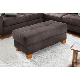 OTTO home Hocker &raquo;Puccini&laquo; mit Kontrastnaht braun Luxus-Microfaser Lederoptik (100% Polyester);Luxus-Microfaser ALTARA NUBUCK (100% Polyester) B/H/T: 