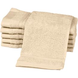 Ross Gaestehandtuecher &raquo;Rubin&laquo; 100% Baumwolle beige Frottier, Baumwolle B/L: 30cmx50cm, 6 Stk., Frottier