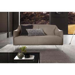 W.Schillig 2-Sitzer &raquo;sally Design Sofa mit schmalen Armlehnen, bequem und elegant&laquo; mit Metallf&uuml;&szlig;en in Chrom gl&auml;nzend, Breite 154 cm braun Longlife 