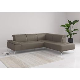 OTTO home Ecksofa &raquo;Caluna&laquo; Inkl.Sitztiefenverstellung, wahlweise mit Kopf- und Armteilverstellung grau B/H/T: 274cm x 81cm x 235cm, NaturLEDER , 
