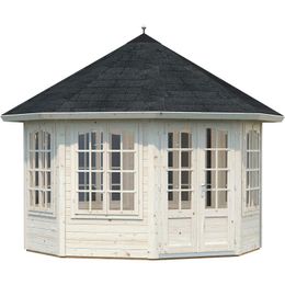 Palmako Gartenhaus &raquo;Pavillon Veronica&laquo; naturbelassen beige Massivholz Fu&szlig;boden im Gartenhaus, ohne Dacheindeckung
