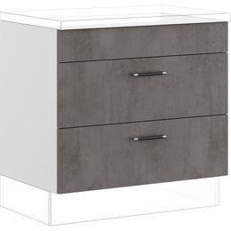 IMPULS K&Uuml;CHEN Kochfeldumbauschrank &raquo;"Prag", Breite/H&ouml;he: 90/72,3 cm, mit Soft-Close&laquo; vormontiert, mit Soft-Close grau Dekorfolie, Holzwerkstoff Space 