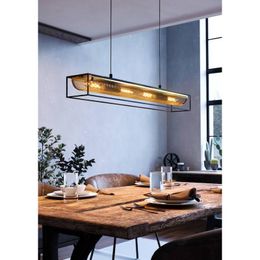 Eglo H&auml;ngeleuchte &raquo;NOHALES Pendellampe, Stahl, E27, Esszimmerlampe, H&auml;ngelampe, Lampe&laquo; E27 1 Stk. H&auml;ngeleuchte, L112 x B17 x H150 cm, schwarz, messing