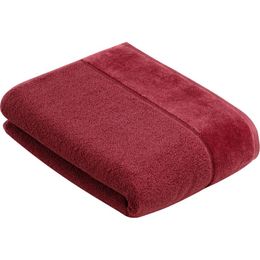 Vossen Badetuch &raquo;Pure&laquo; Baumwolle & VEGAN, mit eleganter Veloursbord&uuml;re rot Frottier, Obermaterial: 100% Baumwolle B/L: 67cmx140cm, 1 Stk., Frottier